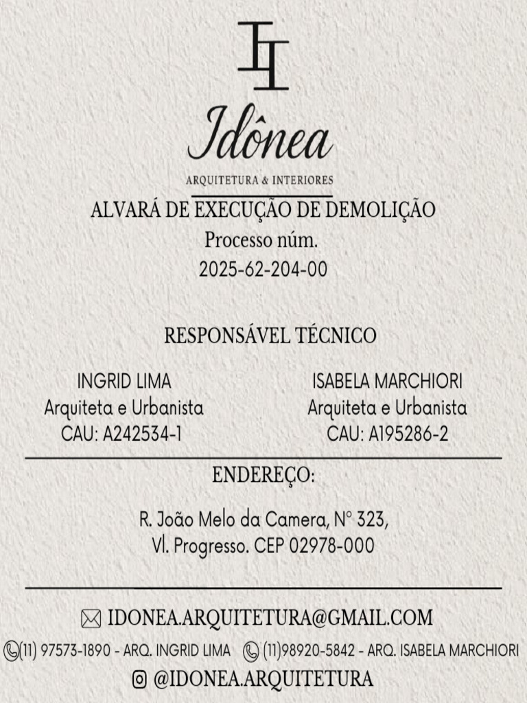 Alvará de Demolição - Idonea Arquitetura | PDF