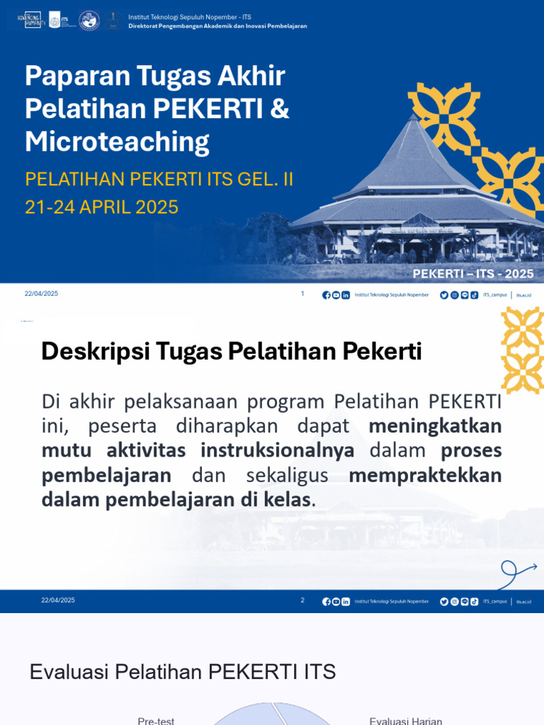 Pelatihan PEKERTI ITS 2025: Microteaching | PDF
