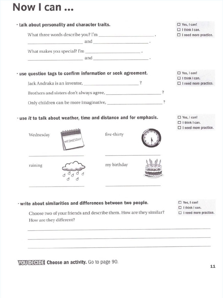 Now I Can (Self-Assessment) | PDF