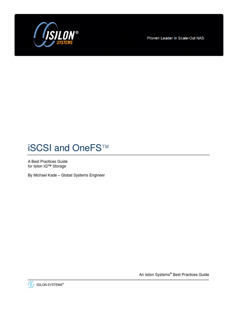 Isilon Best Practices Guide For Iscsi With Onefs Pdf File System