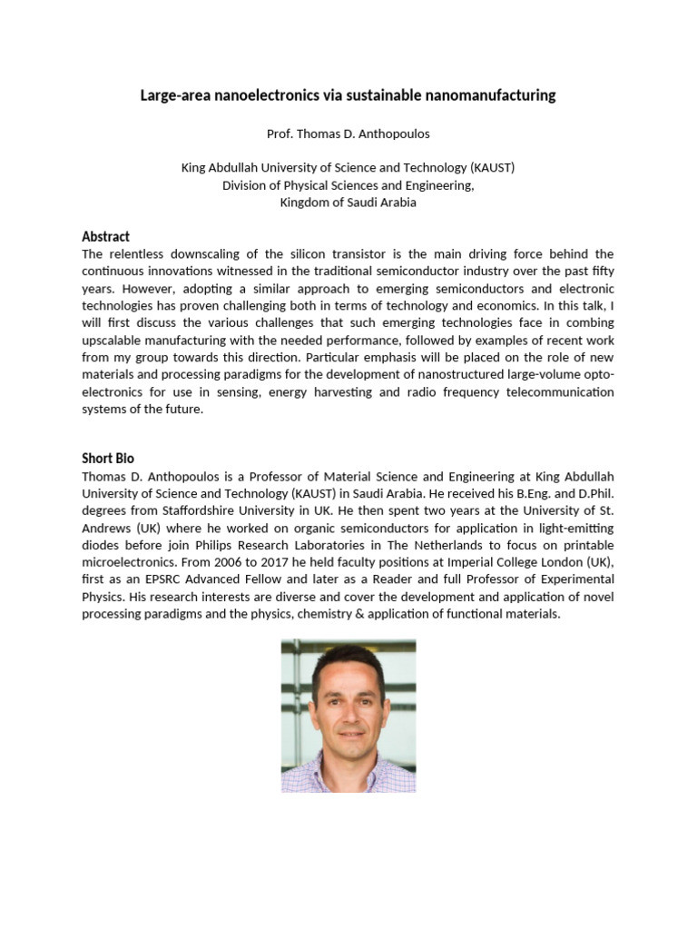 Abstract - Bio Thomas Anthopoulos | PDF