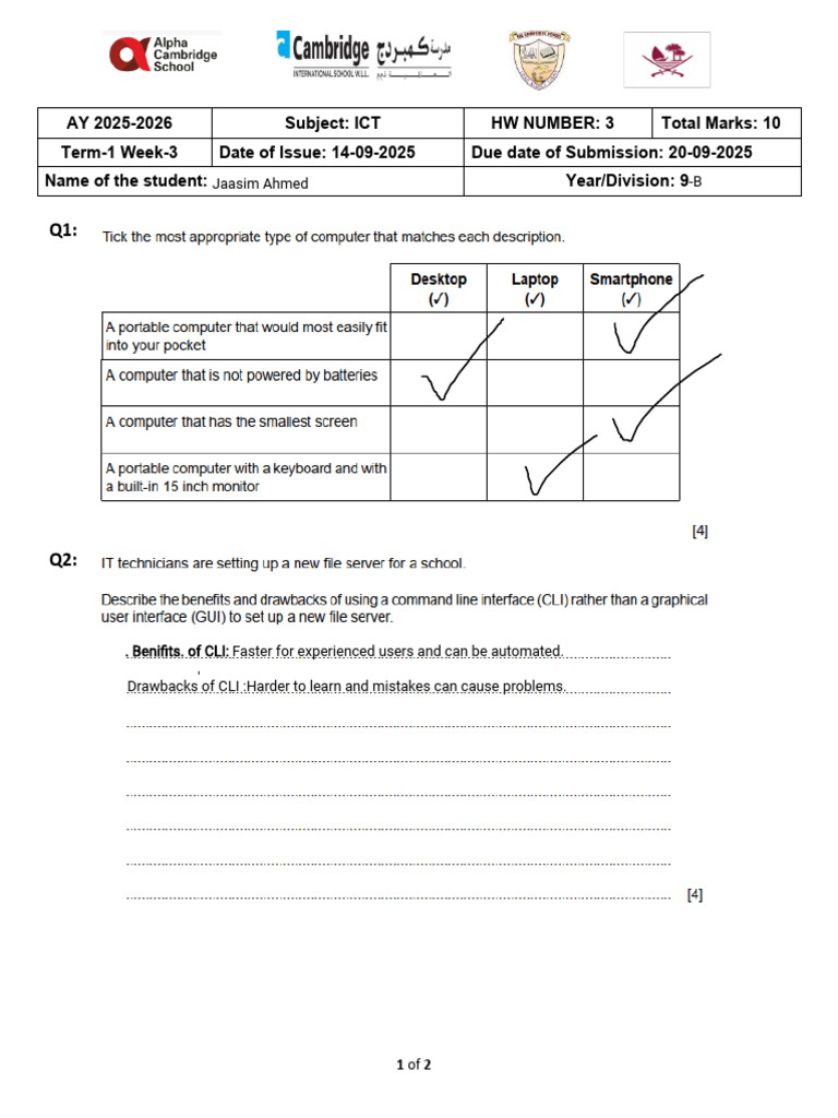 Ict Week 3 Ws Solved | PDF