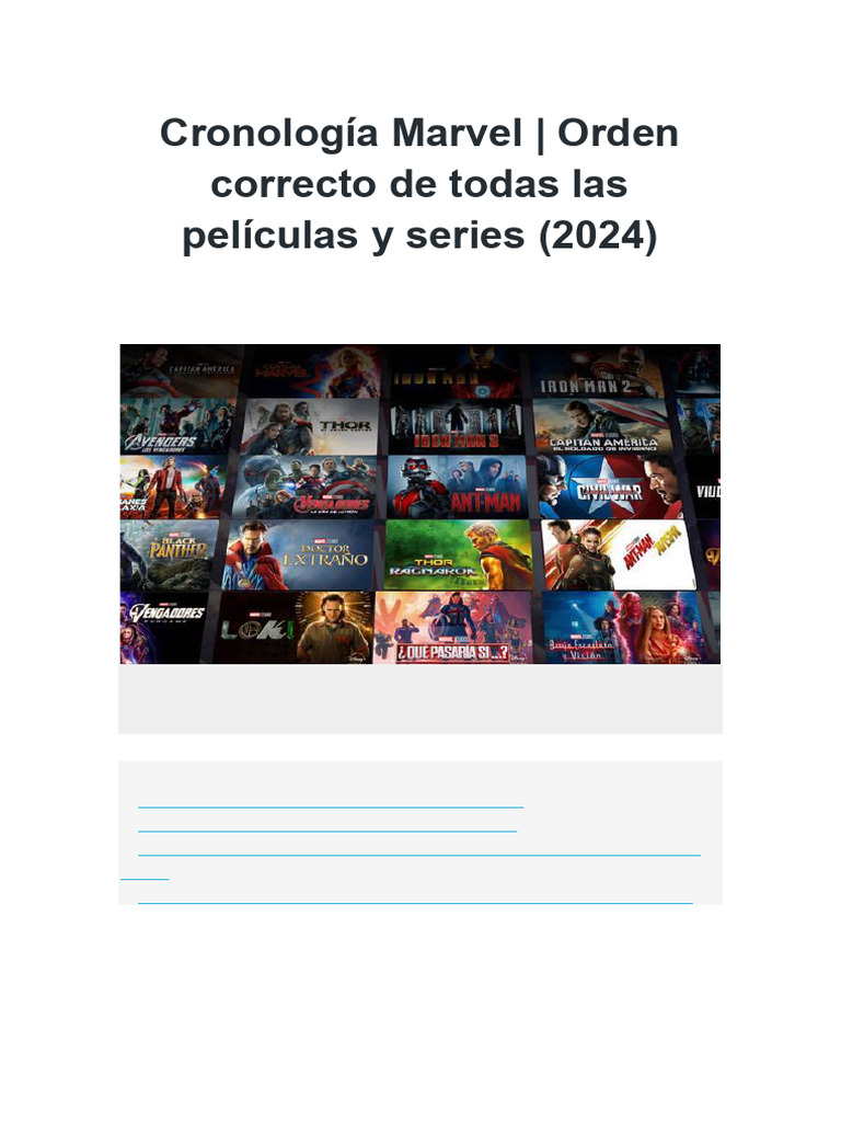¿Qué ver después de Thor: Ragnarok? | PDF | Personajes de Marvel Comics