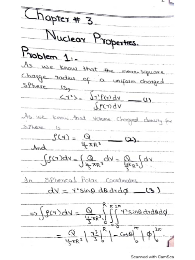 Nuclear Physics Chapter 03 Problems | PDF