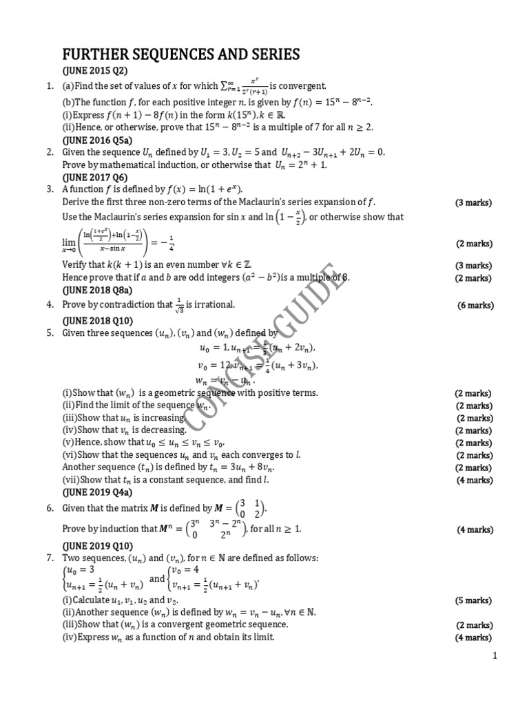 Further Sequences and Series | PDF | Sequence | Real Number