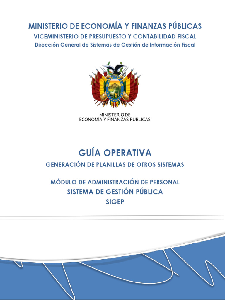 Guía para Generar Planillas SIGEP | PDF | Documento