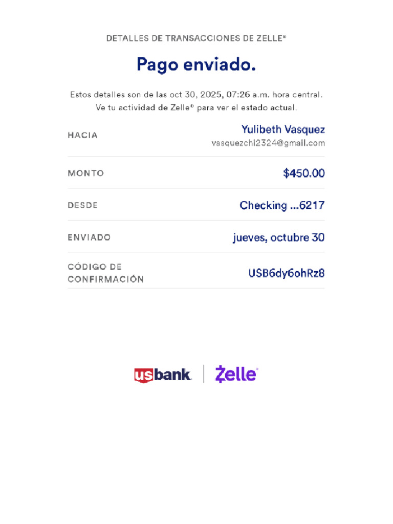 Zelle Transaction Details 10302025082602 | PDF
