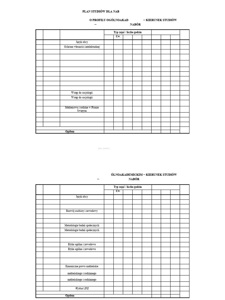 Www Wns Nor 2025 Plan Studiow Pierwszego Stopnia Stacjonarne 20250301 | PDF