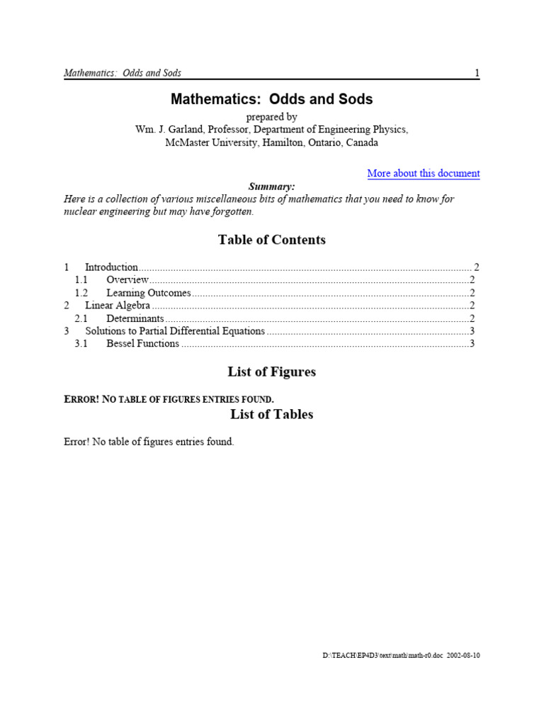 Mathematics: Odds and Sods | PDF | Mathematics | Mathematical Analysis