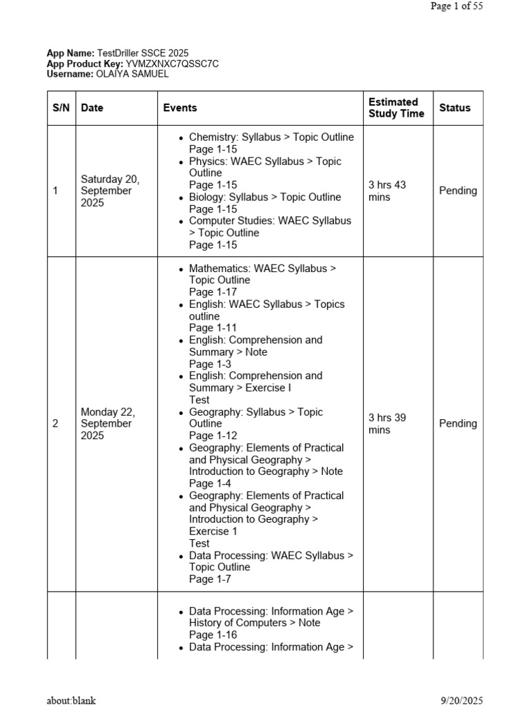 Reading Timetable | PDF | Physics | Computer Science