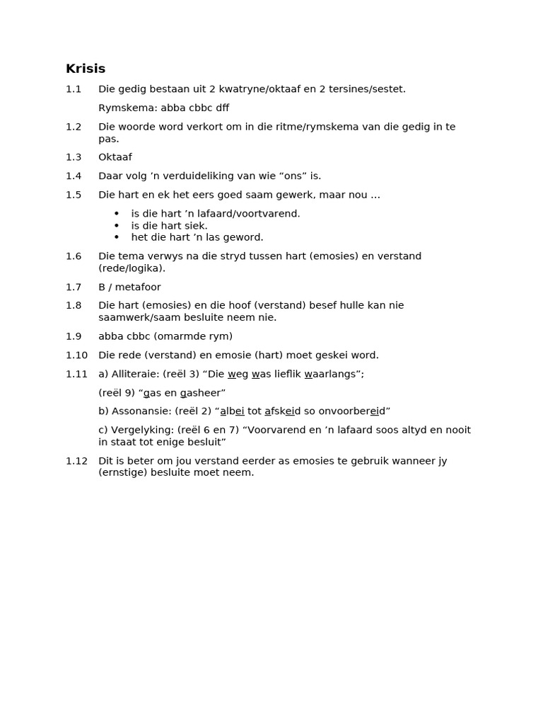 Gr. 12 EAT Gedigte Memo | PDF