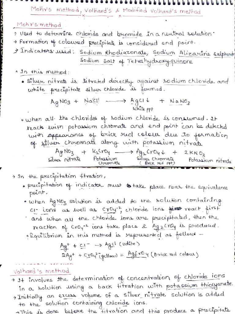 Modified Volhard Method Overview | PDF | Redox | Molecules