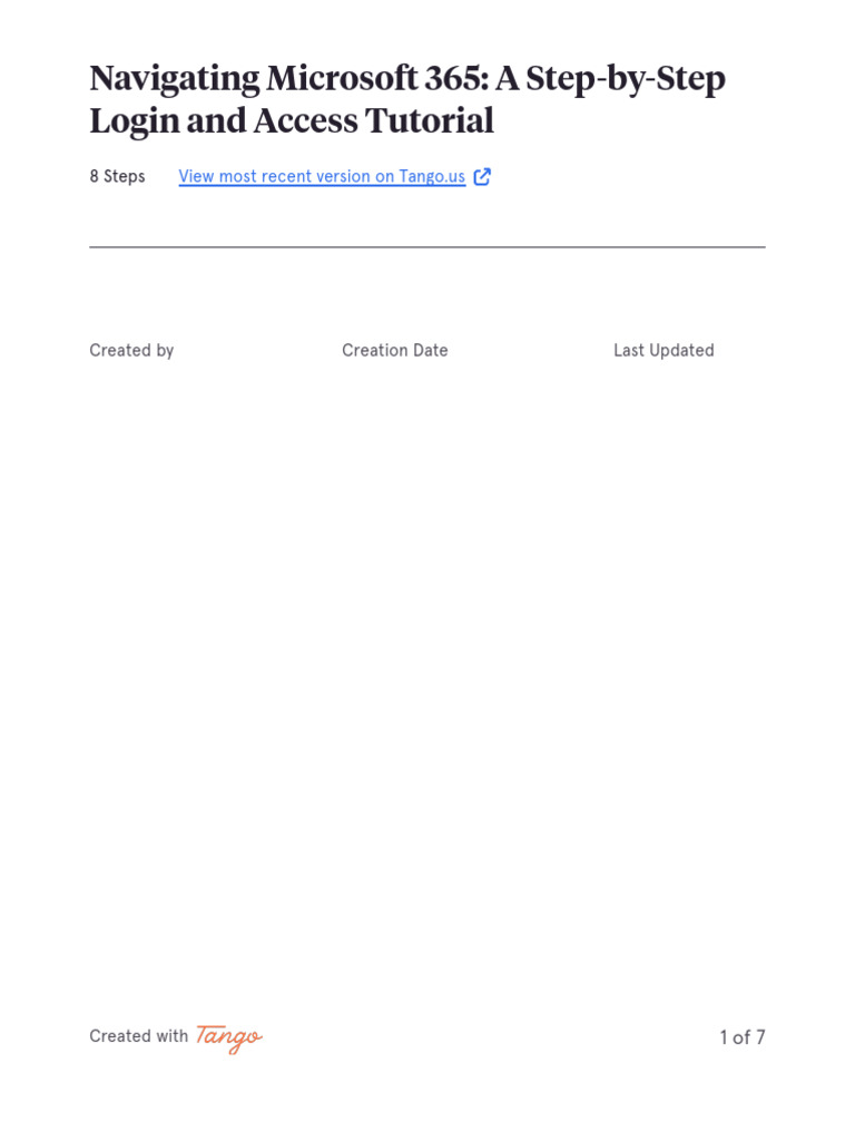 Navigating Microsoft 365 - A Step-By-Step Login and Access Tutorial | PDF