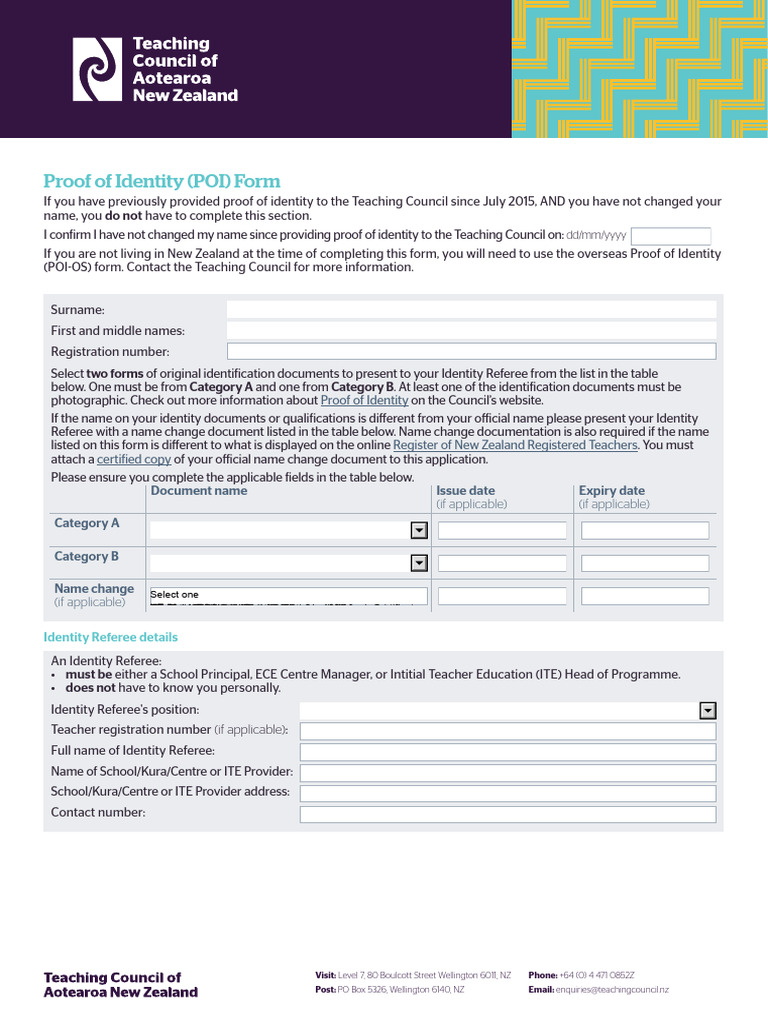 TC POI Proof of Identity Form | PDF | Identity Document | Government And Personhood