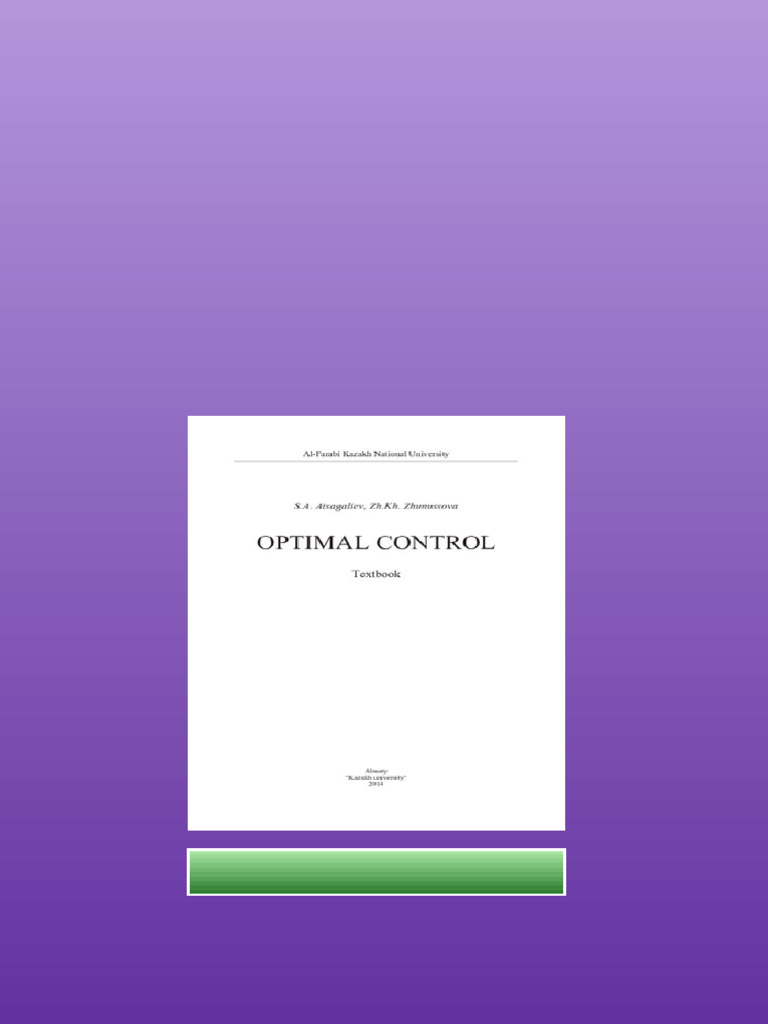 Optimal Control Textbook sample | PDF | Optimal Control | Ordinary Differential Equation