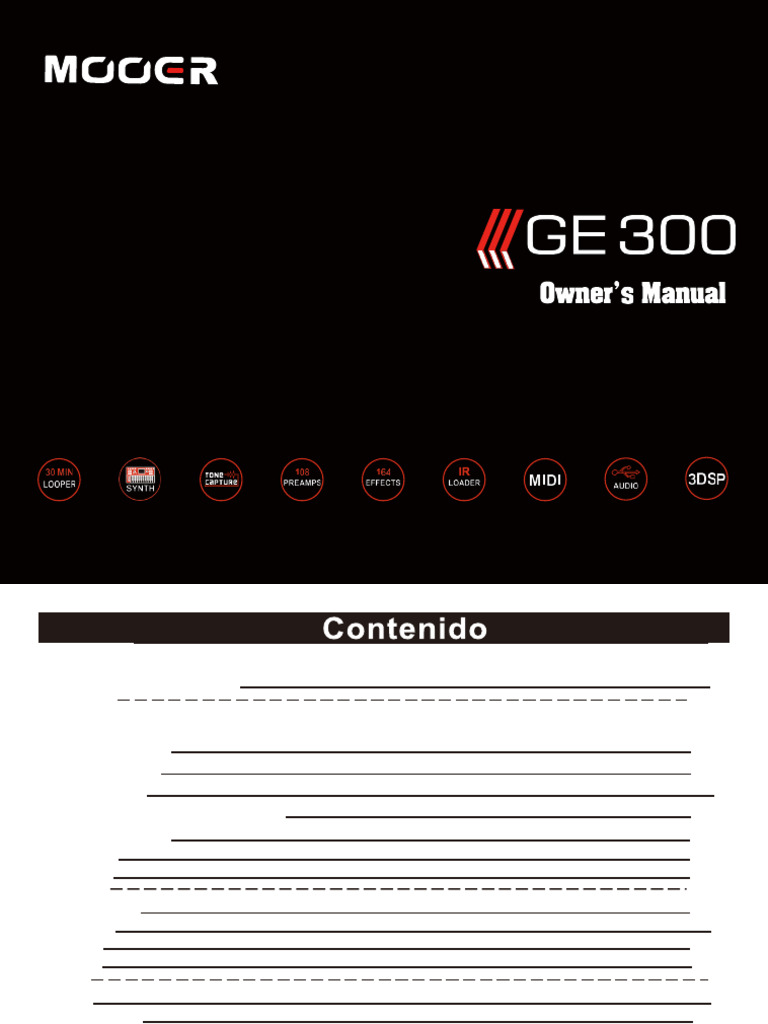 Traduccion Mooer Ge 300 Parte 1 | PDF | Tecnología de sonido | Electrónica