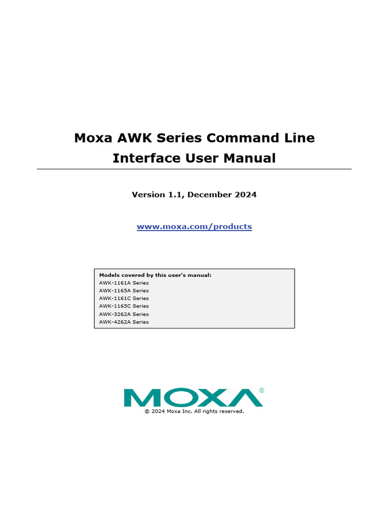 Moxa Awk Wi Fi 6 Series Cli Manual v1.1 | PDF | Command Line Interface | Computer Terminal
