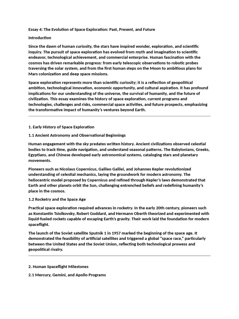 Essay 53 | PDF | Space Exploration | Nasa
