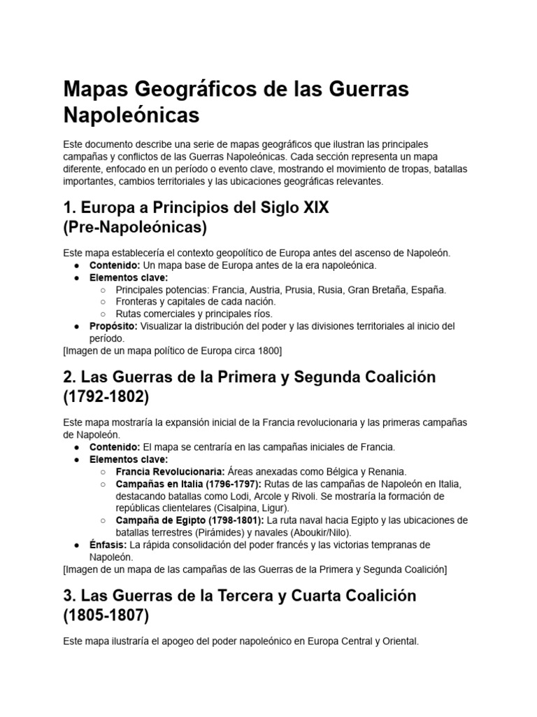 Mapas de las Guerras Napoleónicas | PDF | Batalla de waterloo | Napoleón