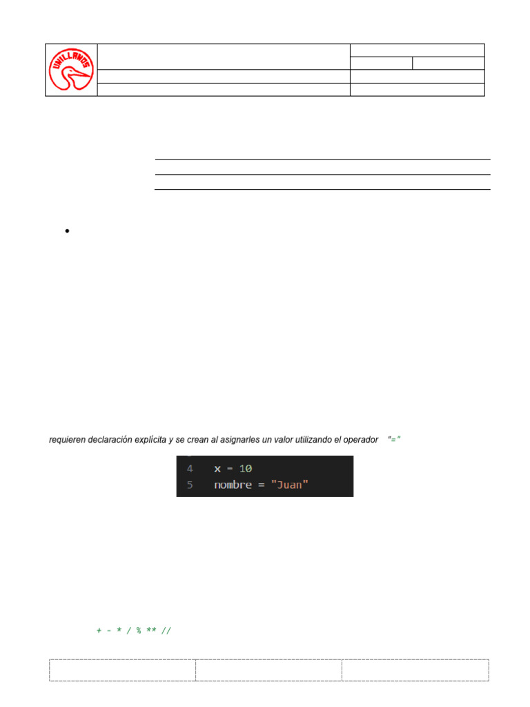 1. Guía 1 Introducción LenguajeProgramación Python | PDF | Python (lenguaje de programación ...