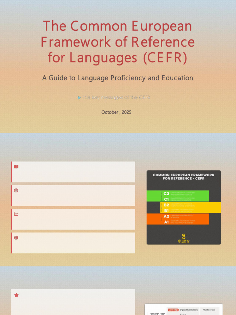 The Common European Framework of Reference For Languages (CEFR) | PDF ...