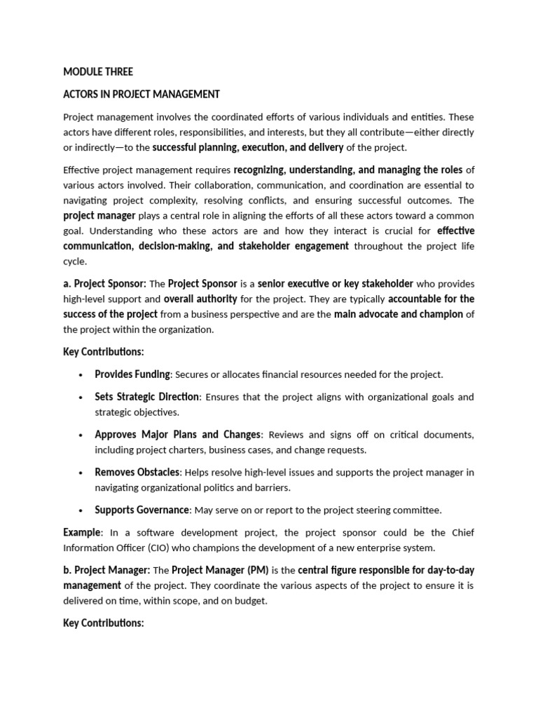 Module Three | PDF | Project Management | Procurement