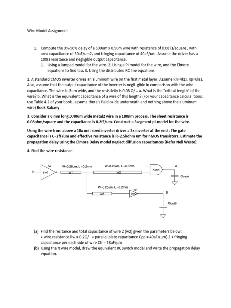 Wire Delay and Capacitance Analysis | PDF