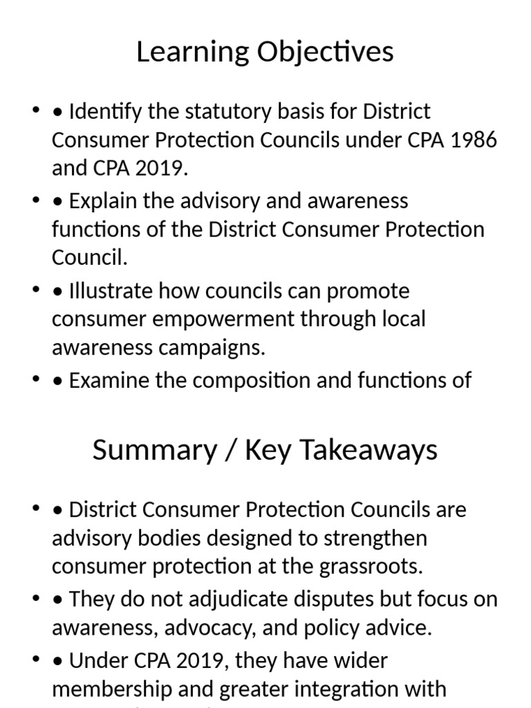 District Consumer Protection Council Slides | PDF