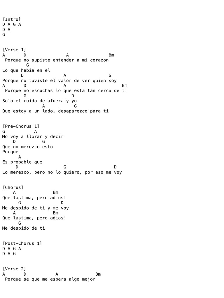 Julieta Venegas - Me Voy - Chords | PDF