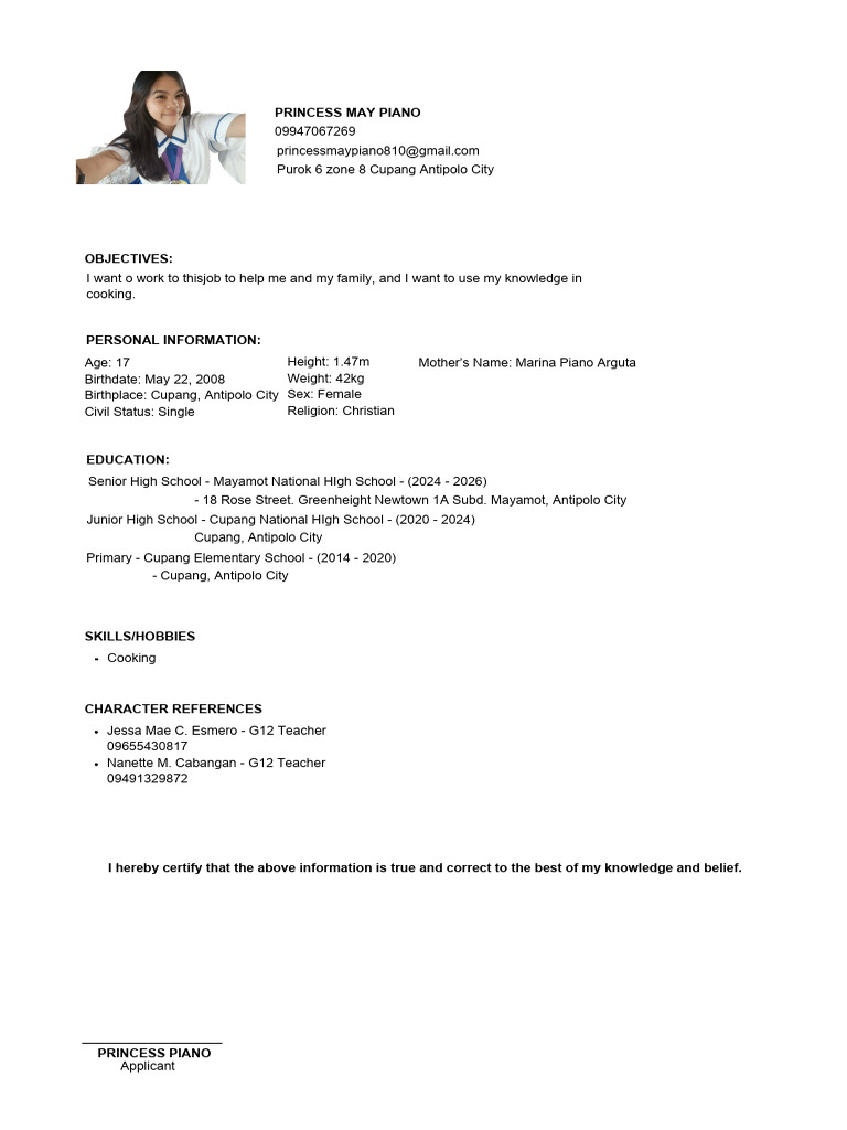 Princess, May Piano. - Tvl Daza - Resume_20251112_042313_0000 | PDF