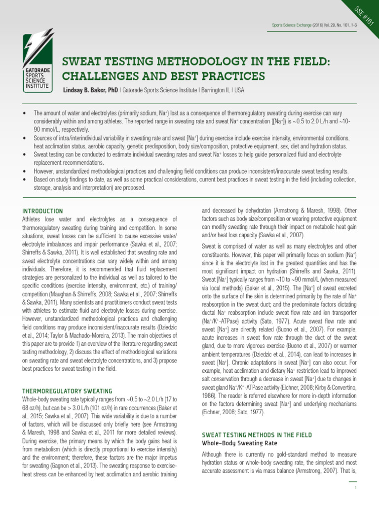 Sweat Testing and Concentrations | PDF | Perspiration | Dehydration