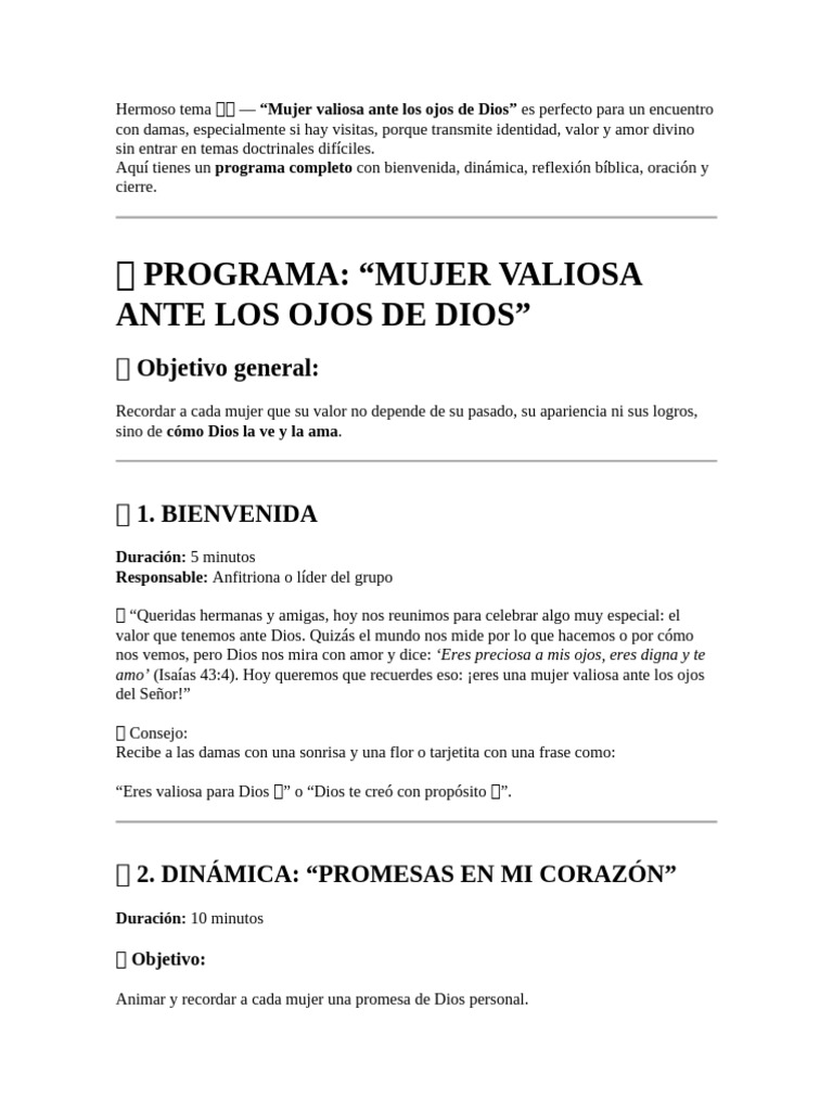 Mujer Valiosa Ante Los Ojos de Dios | PDF | Amor | Dios