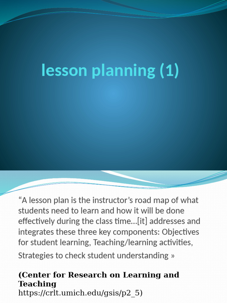 Lesson Planning Part1 Pdf