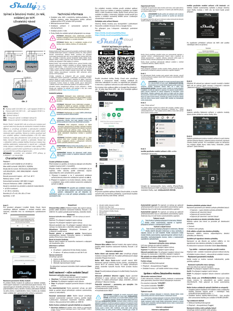 SHELLY 2 5 Uzivatelsky Navod V1 CZ | PDF