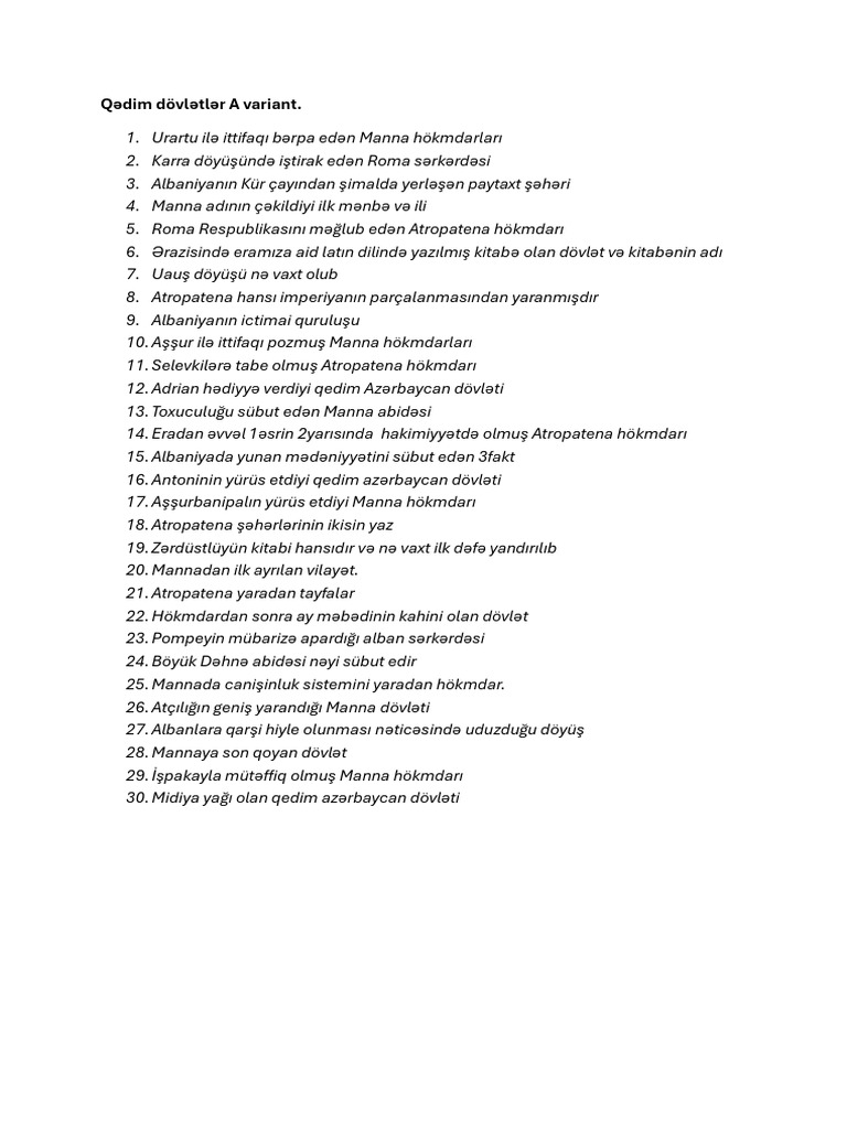 Qedim Dovletler. A Variant | PDF