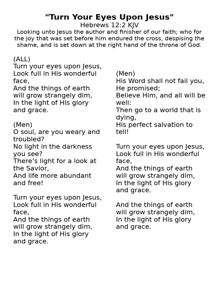 Turn Your Eyes Upon Jesus | PDF