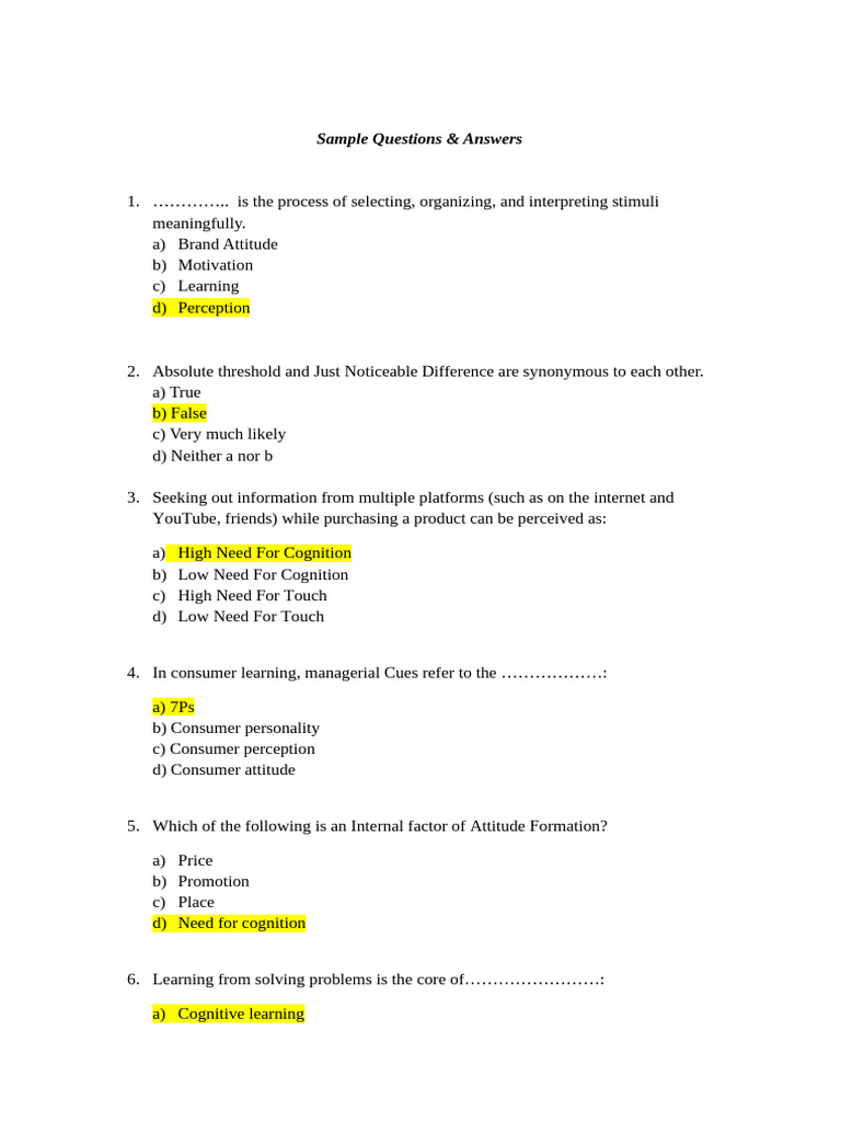 Sample Q & A - ConB | PDF