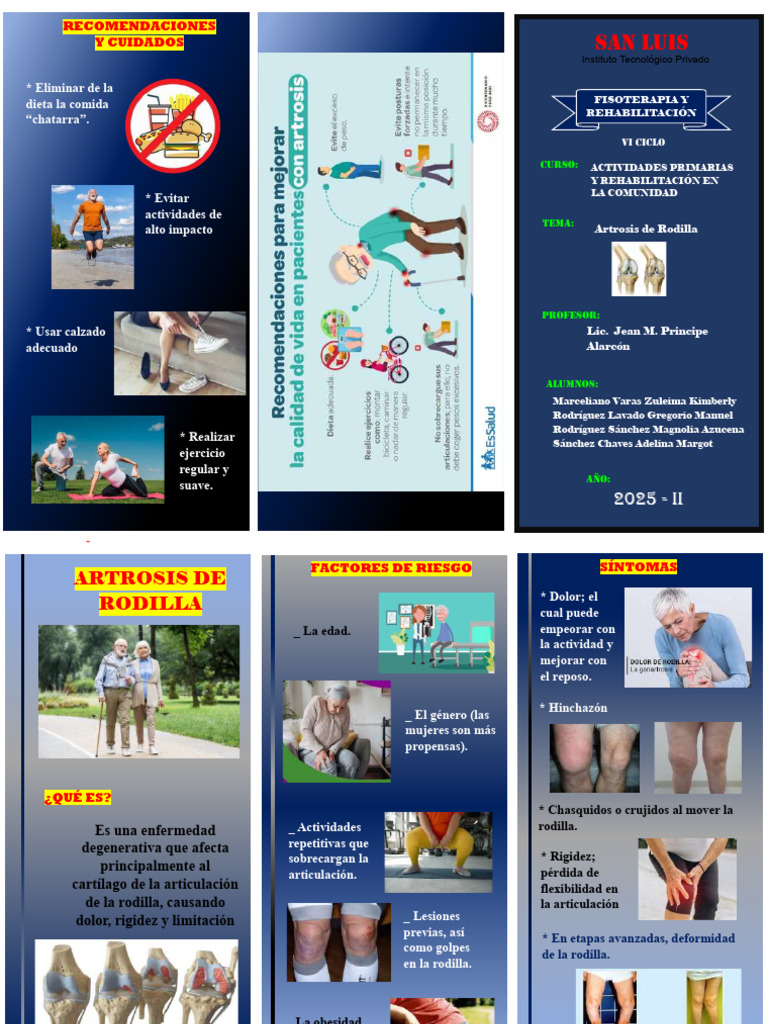 Artrosis de Rodilla: Síntomas y Cuidados | PDF | Rodilla | Osteoartritis