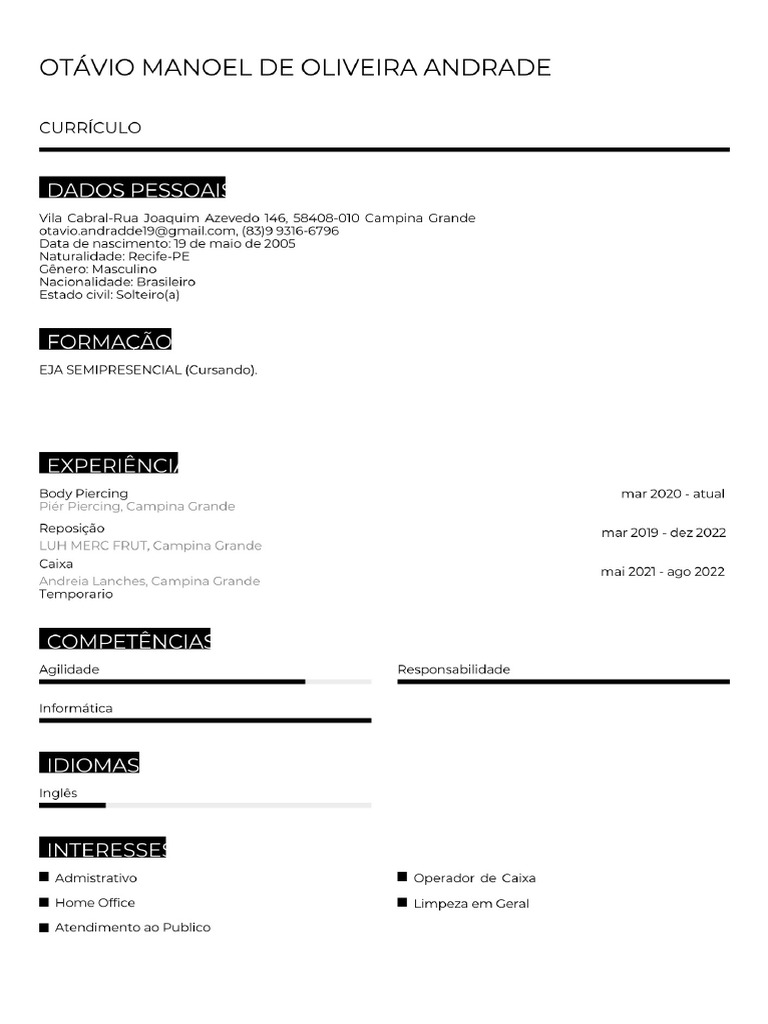 Currículo 2024 | PDF