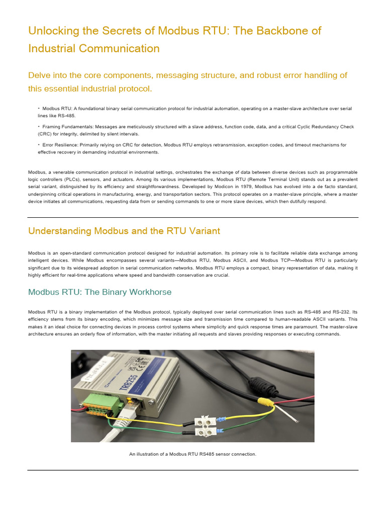 Unlocking the Secrets of Modbus RTU_ the Backbone of Industrial ...