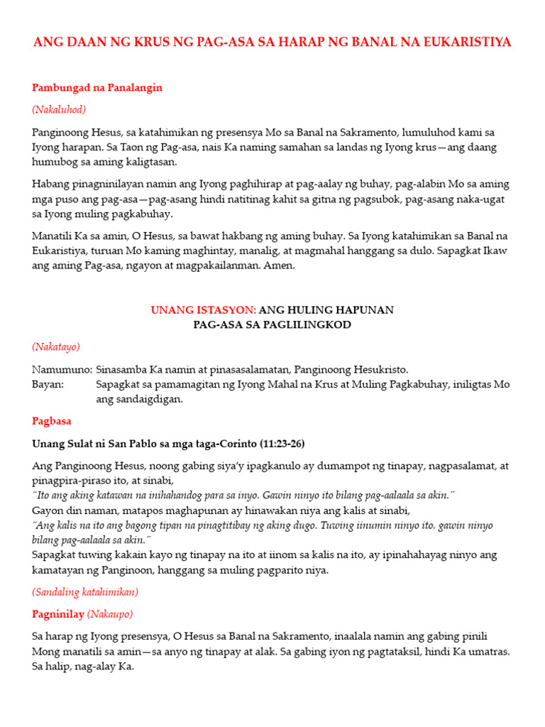 Ang Daan NG Krus NG Pagasa | PDF