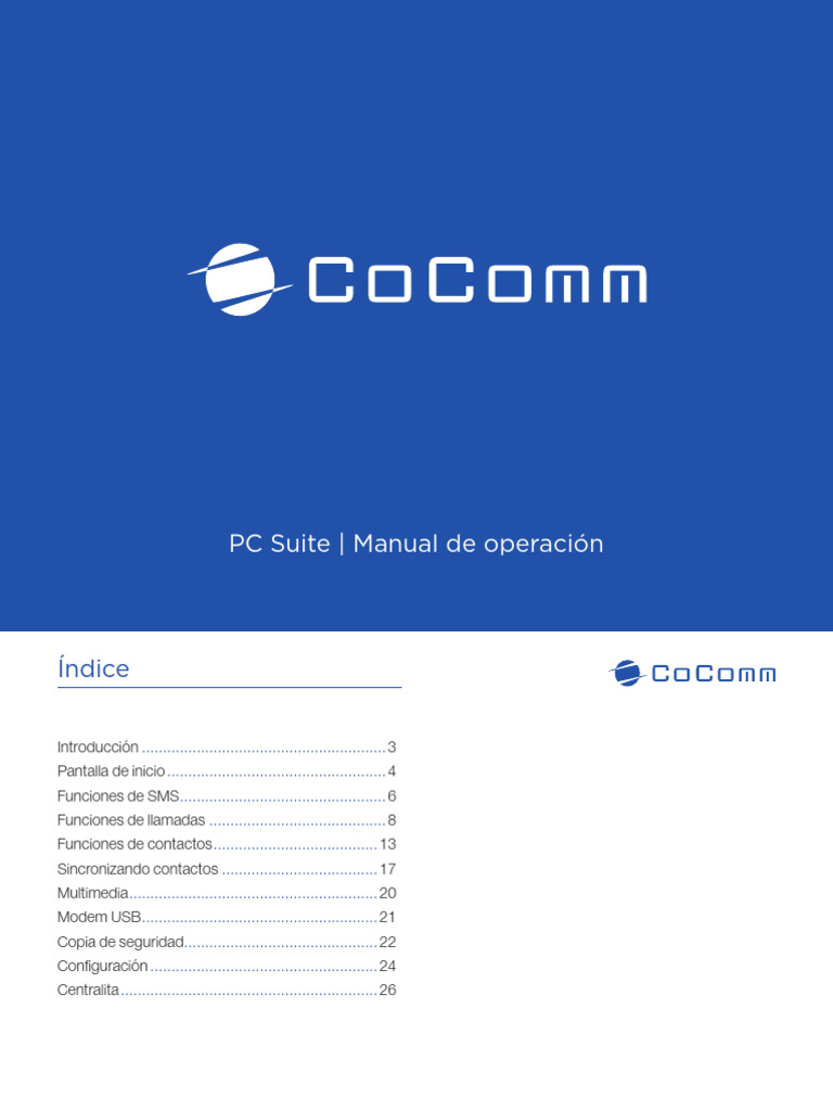 PC Suite Manual V1 | PDF | Apoyo | Microsoft Outlook