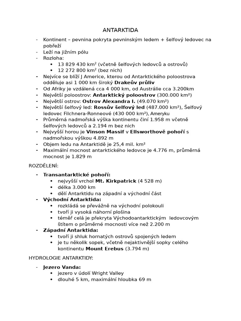 Antarktida, Arktida - Zápisky | PDF