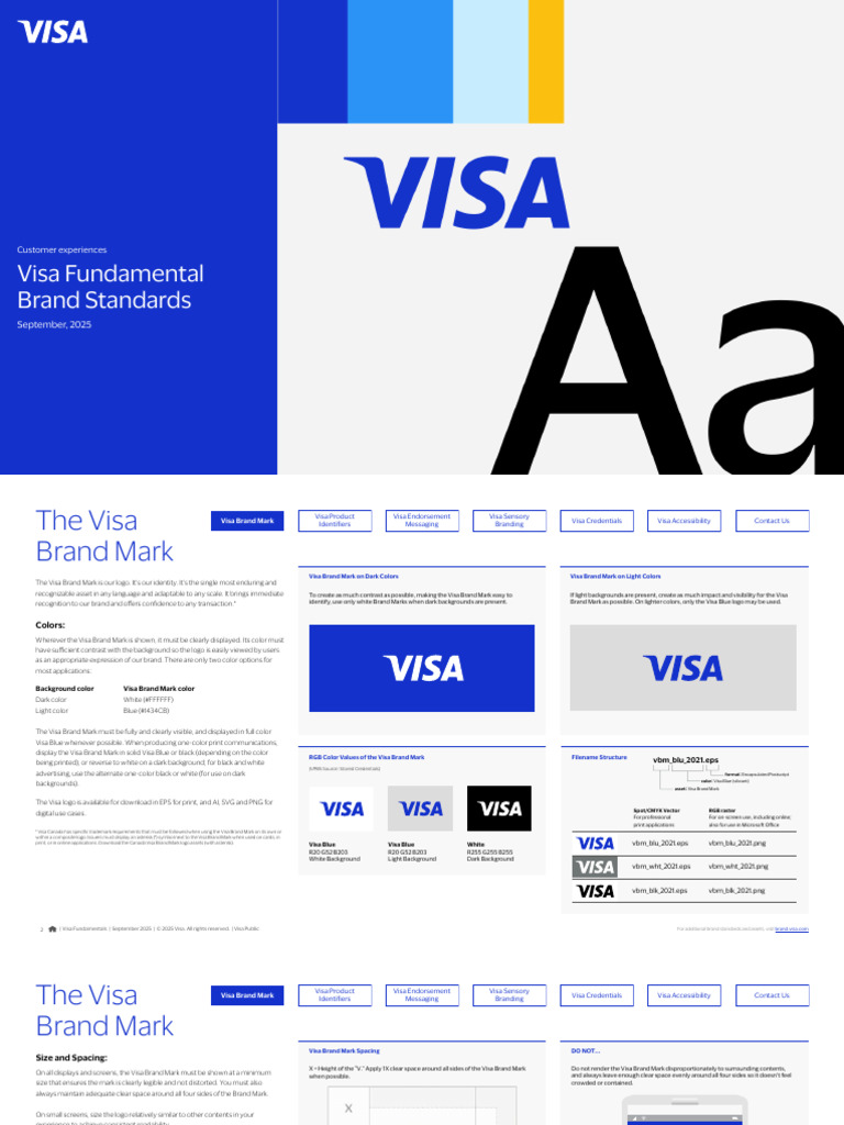 Visa Brand Standards Sept2025 | PDF | Brand | Visa Inc.