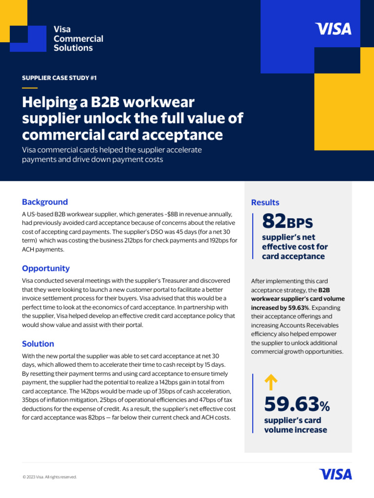 Visa's B2B Card Acceptance Success Stories | PDF | Visa Inc. | Payments
