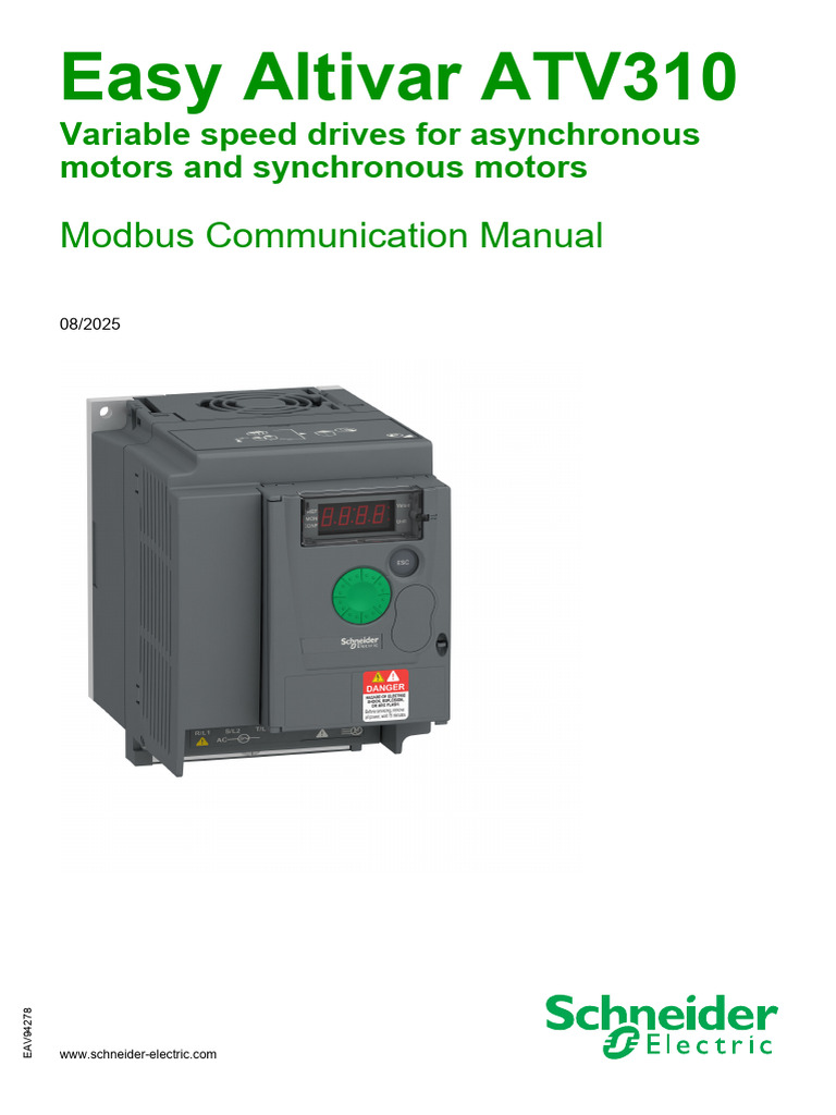 Modbus Communication Guide for ATV310 | PDF | Direct Current | Capacitor