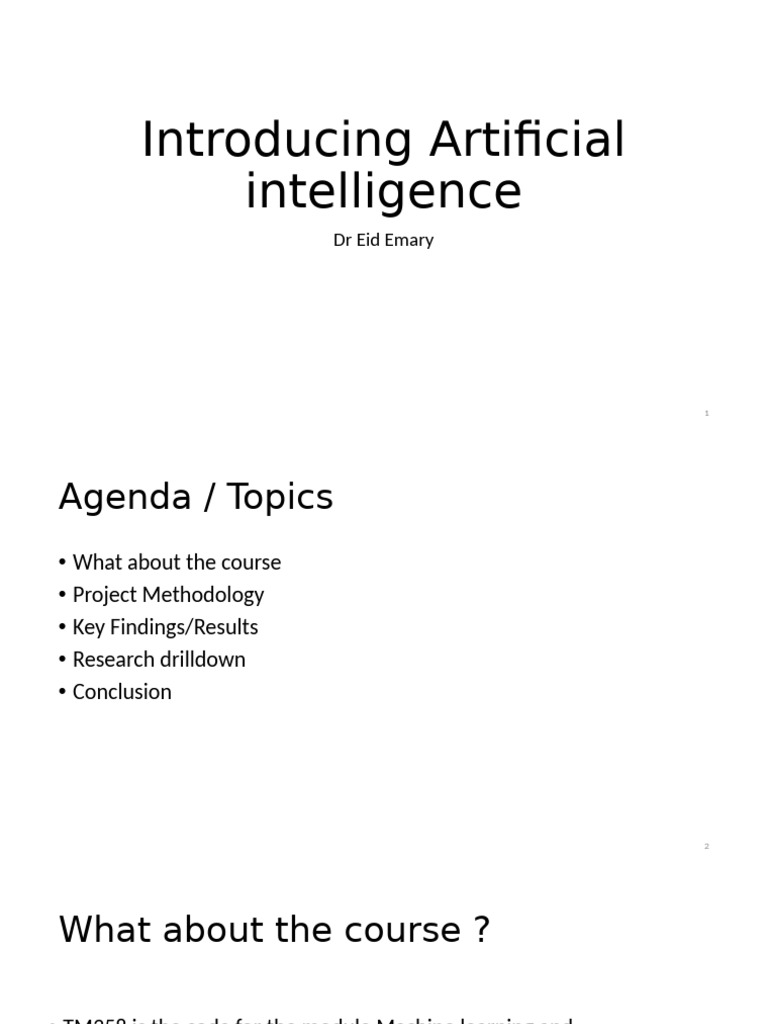 Introduction to Artificial Intelligence Course | PDF | Intelligence (AI ...