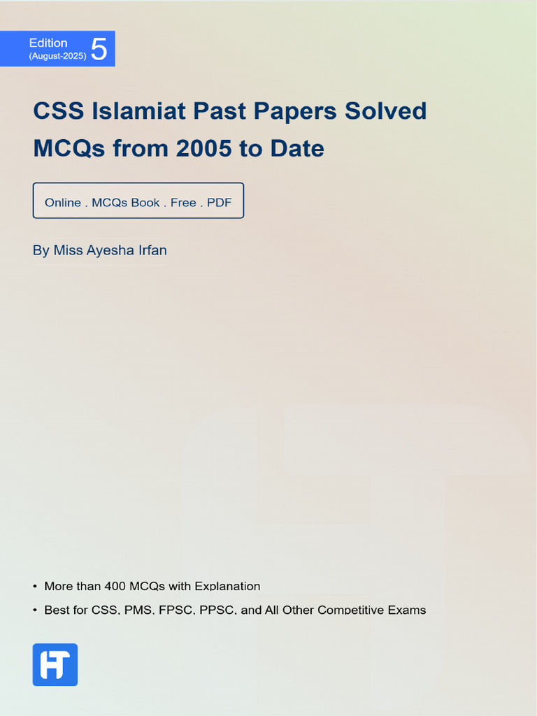 CSS Islamiat Past Papers Solved MCQs From 2005 to Date | PDF | Surah ...