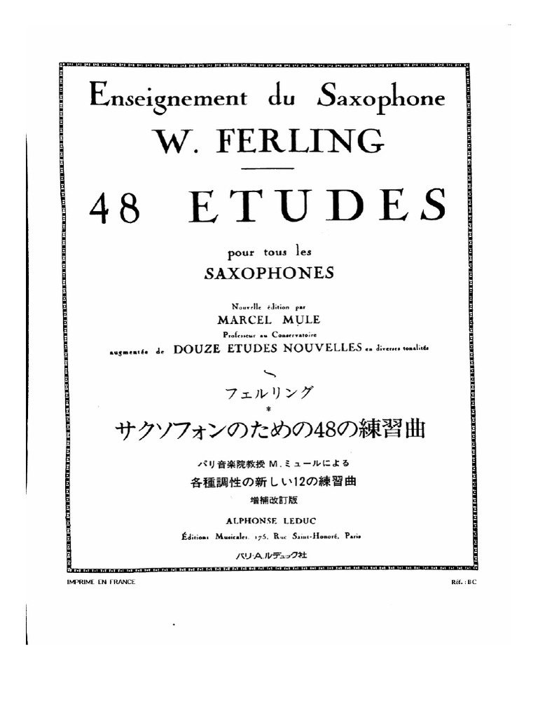 48 Etudes Ferling Marcel Mule Pour Saxophone | PDF
