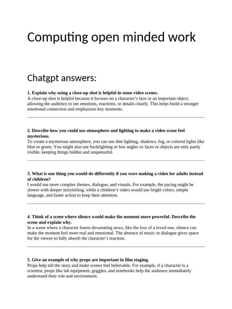 Computing Open Minded Work | PDF | Camera | Sound